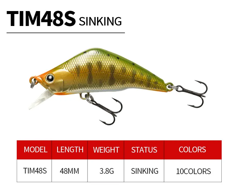 Japanese Design Plastic Sinking Minnow Fishing Lures