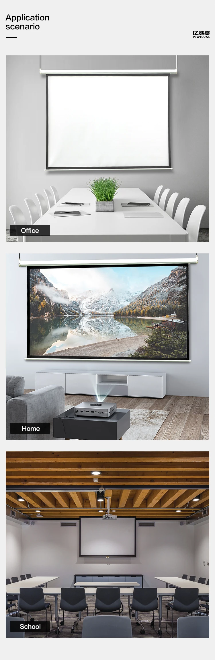 Factory Wholesale Wall Mounted 150 Inch 16:9 Retractable Fast Fold ...