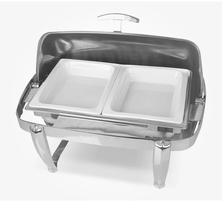 Factory Price Buffet Food Warmer Stainless Steel Round Roll Top Chafing ...