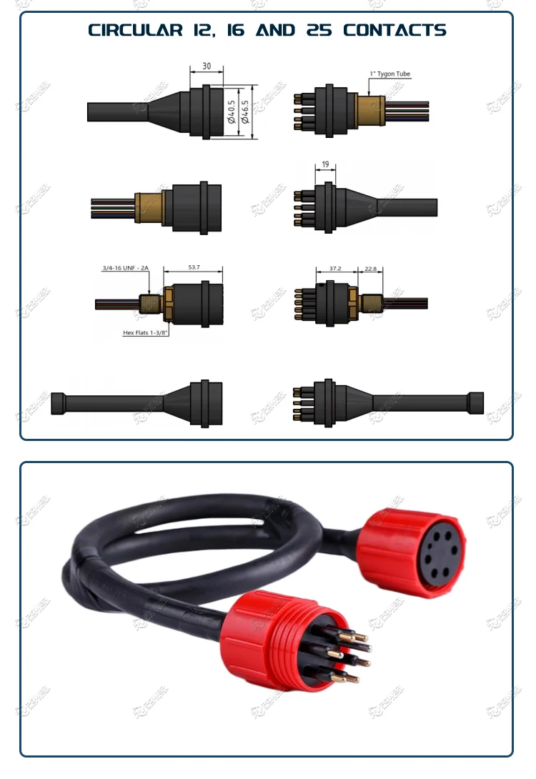 Underwater Connector Circular Series Bulkhead Connector Bh10f 10 Pin ...