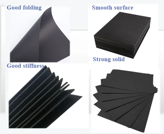 230gsm A4 Size Black Paper Black Chipboard Sheet Color Embossed Cover ...