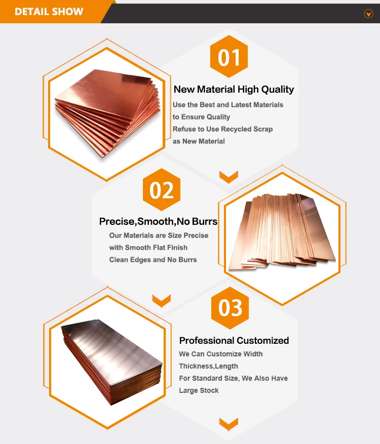 Extra Thick 10mm-20mm Copper Plate Sheet Stock Polished Bronze Pure ...