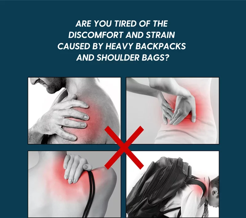 Triple Row Adjustable Air Inflatable Shoulder Pad for Backpack