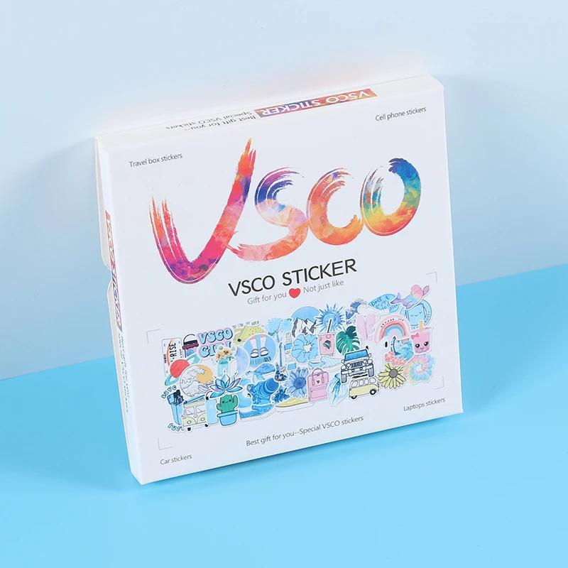 50pcs Pink Vsco Fresh Cute Cartoon Stickers Water Bottle Pvc Skateboard ...