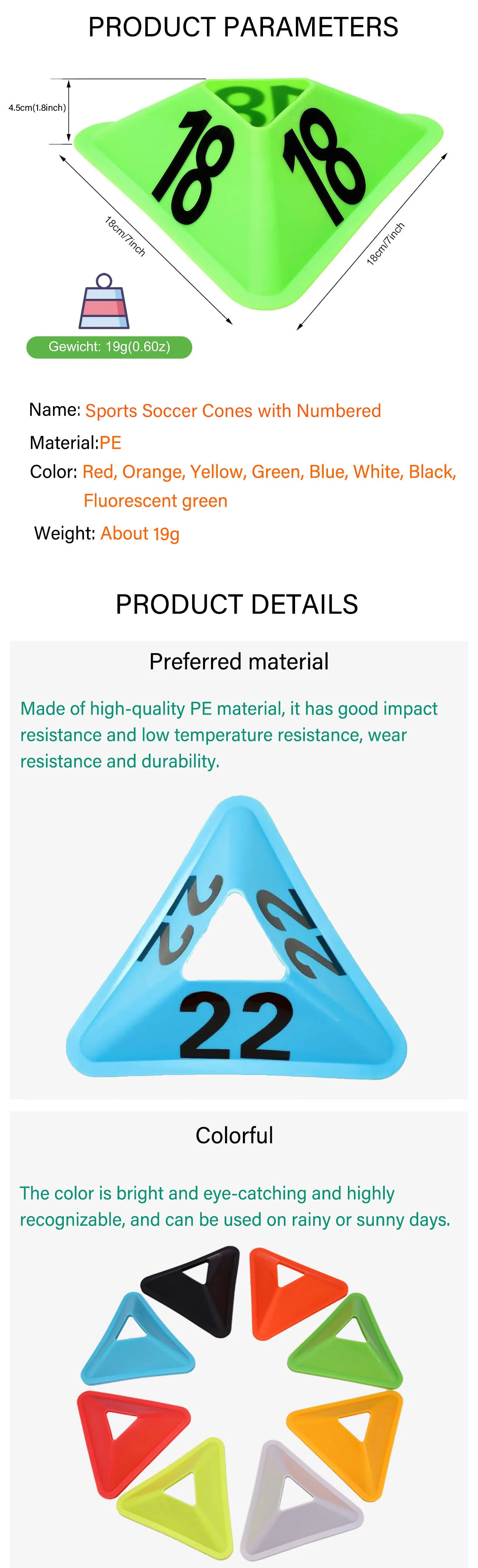 The New Triangle Football Disc Cone Durable Sports Marking Equipment ...