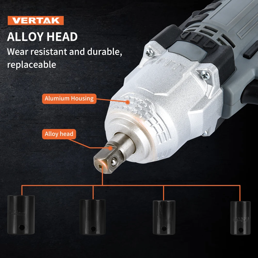 Vertak Electric Impact Wrench Set Handheld Torque Wrench With Strong ...