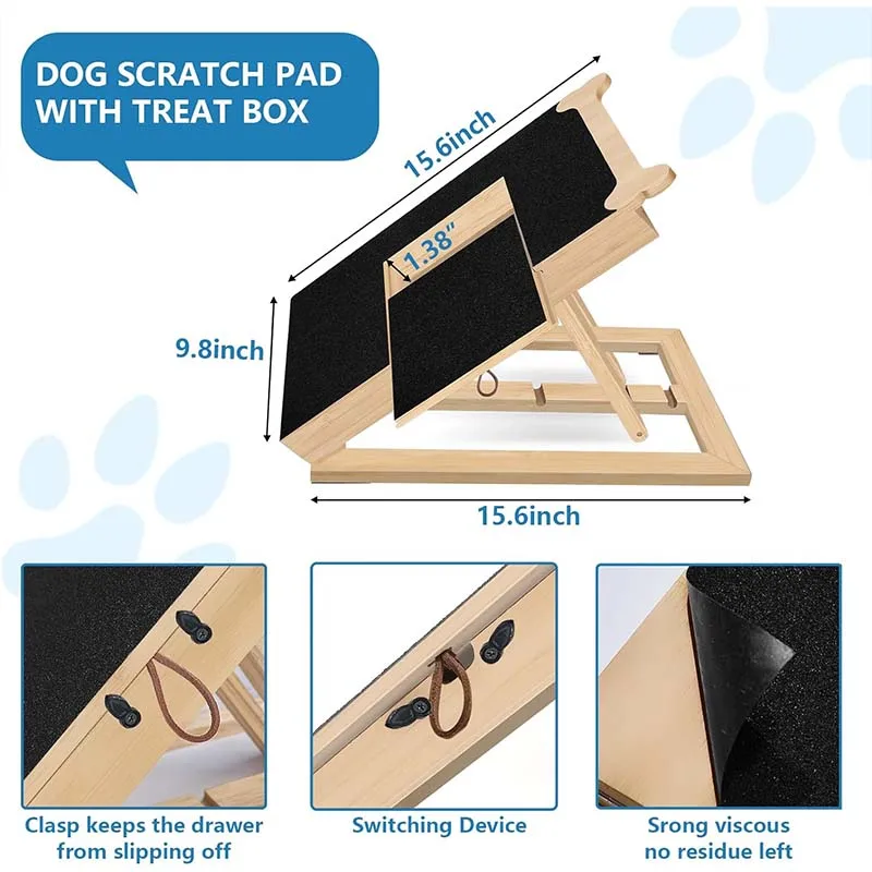 Customized Wooden Dog Nail Scratch Board With Dog Snack Drawer ...