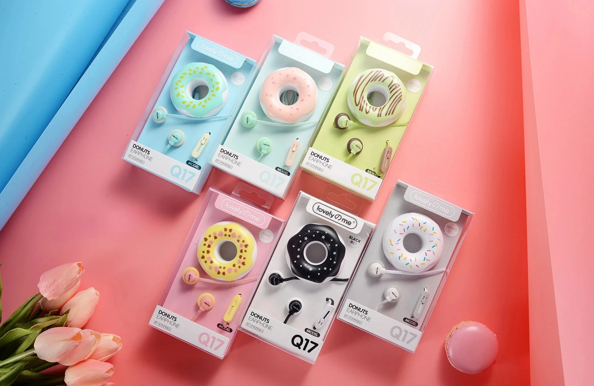 Donut Kids Headset Earphone And Donut Macaron Earphone Earbuds Cute ...