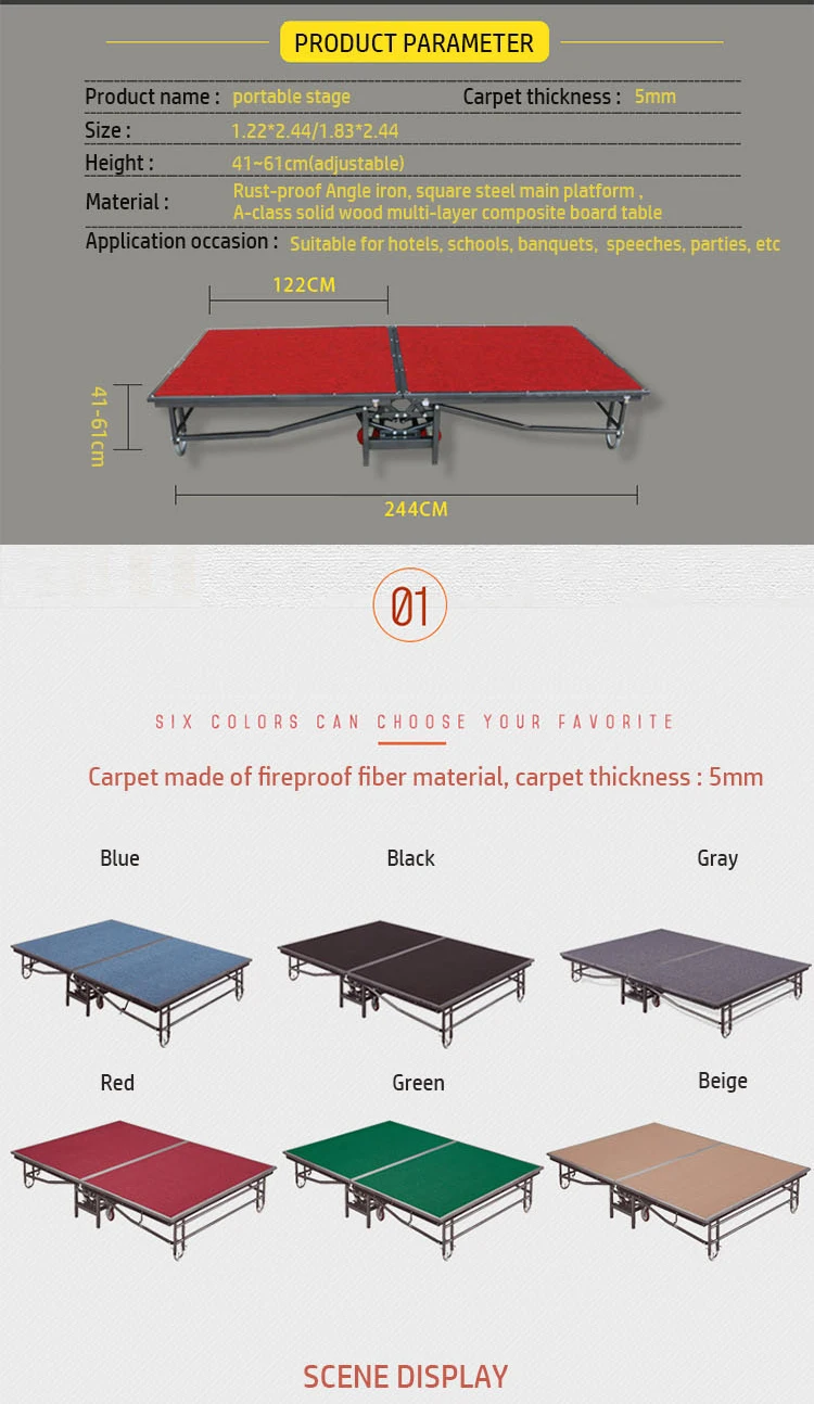 Folding Mini Stage Platform Mobile Concert Stage Portable Outdoor Stage ...