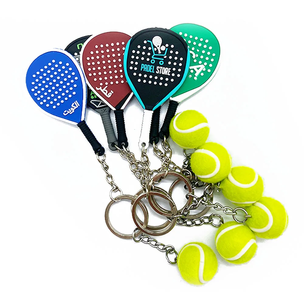Custom Plastic Racket Rubber Keychain Keyring Padel Rocket Keychain ...