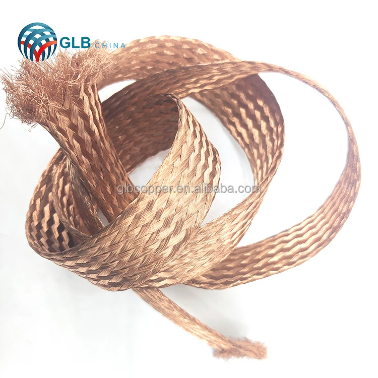 Pure C11000 99.9% Bare Copper Braided Flat Wire Cable Earth Braid ...