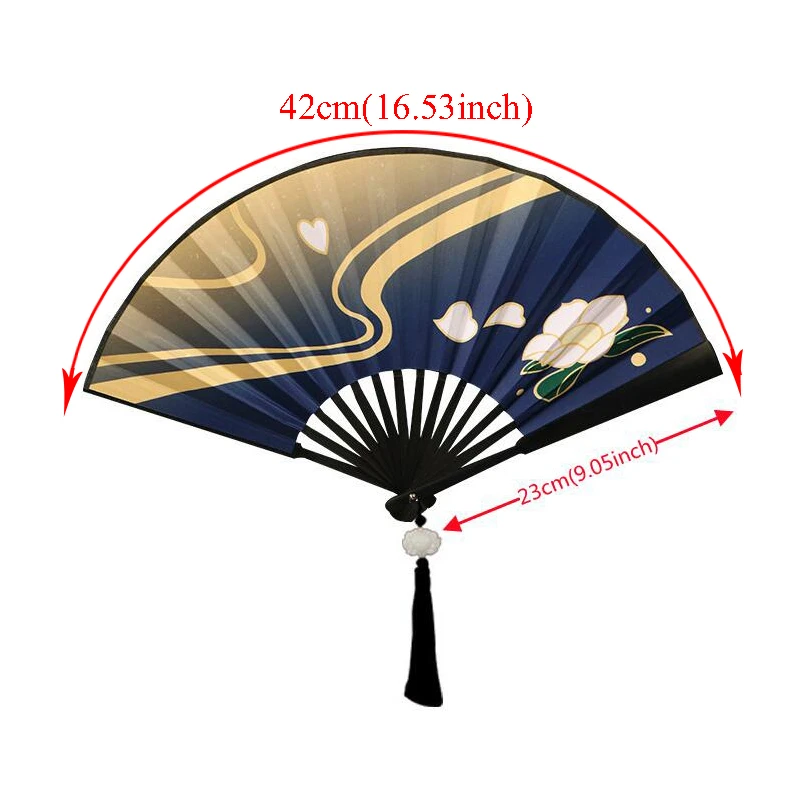 Genshin Impact Kamisato Ayaka Cosplay Fan Cloth Folding Fan Summer ...