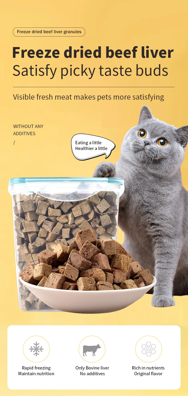 Freeze-dried Cat Snack Yak Liver Granules Into Puppy Cat General Eye ...