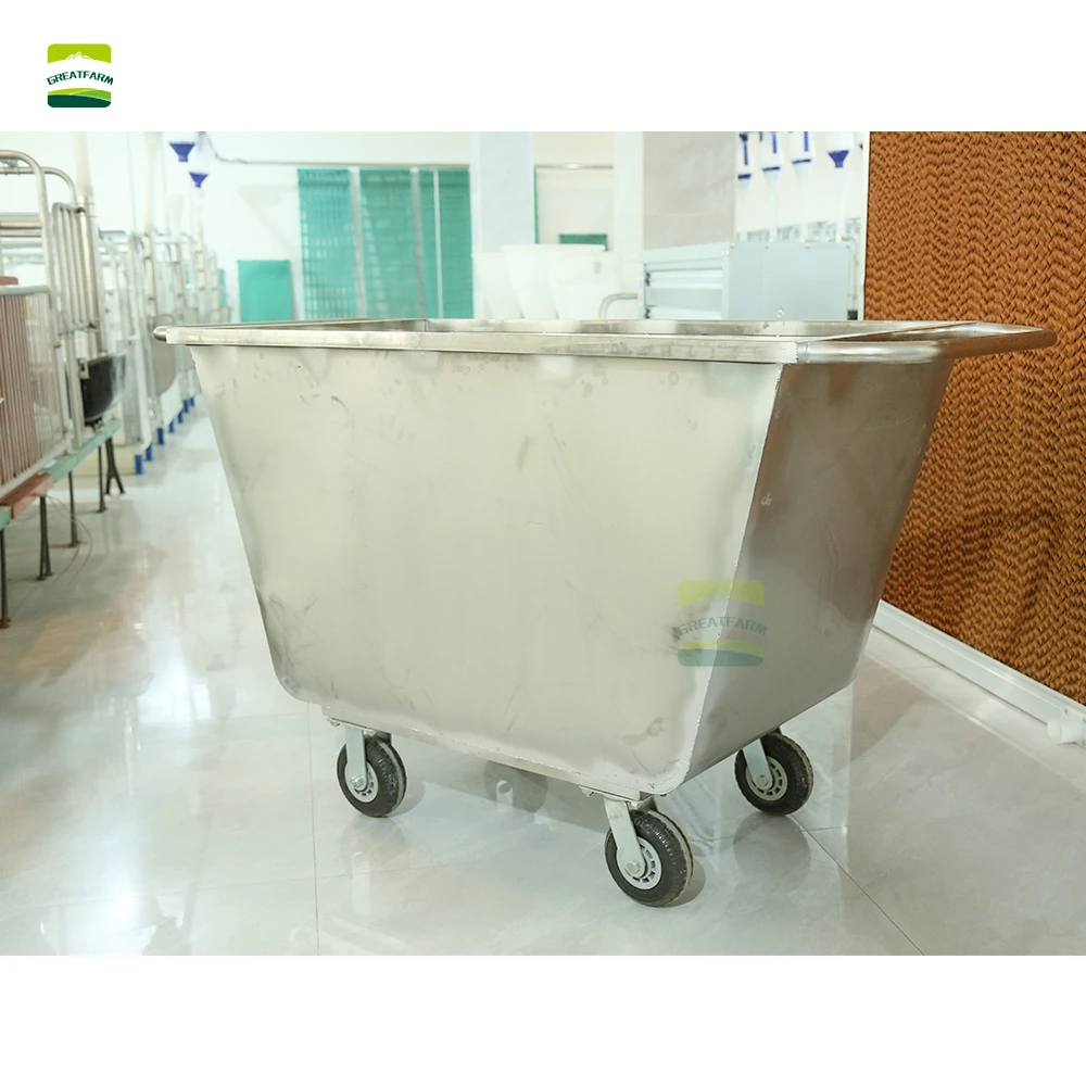 Stainless Steel Trolley Feed Cart - New Condition 120kg Capacity with 4 ...