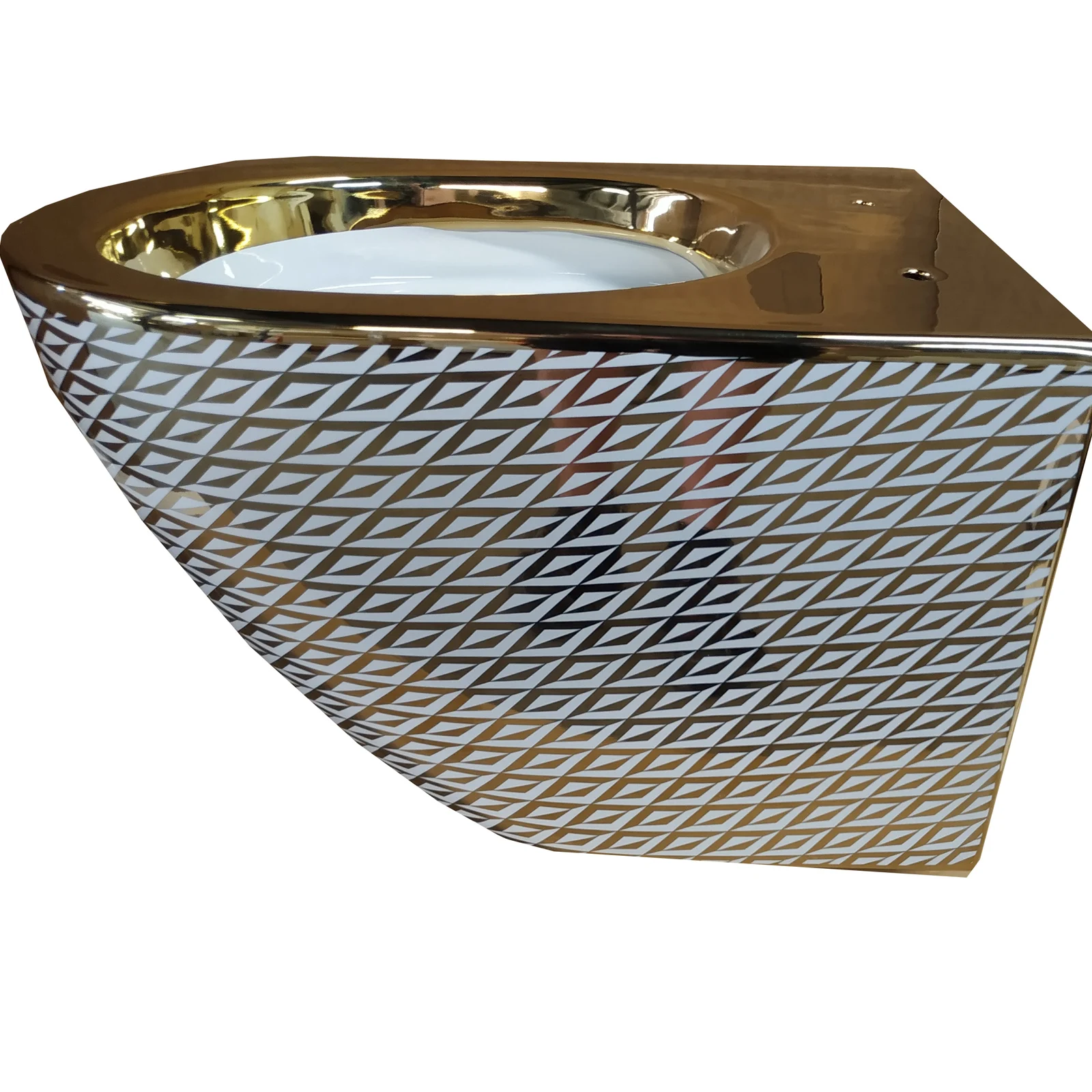 Gold Toilet Plated Sanitary Titanium Vase Toilet Smart Rim Closet ...