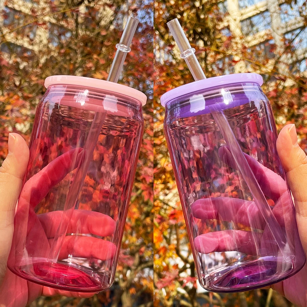 USA Warehouse 16oz Colored Jelly clear Plastic Can Beer Can 5 Colors ...