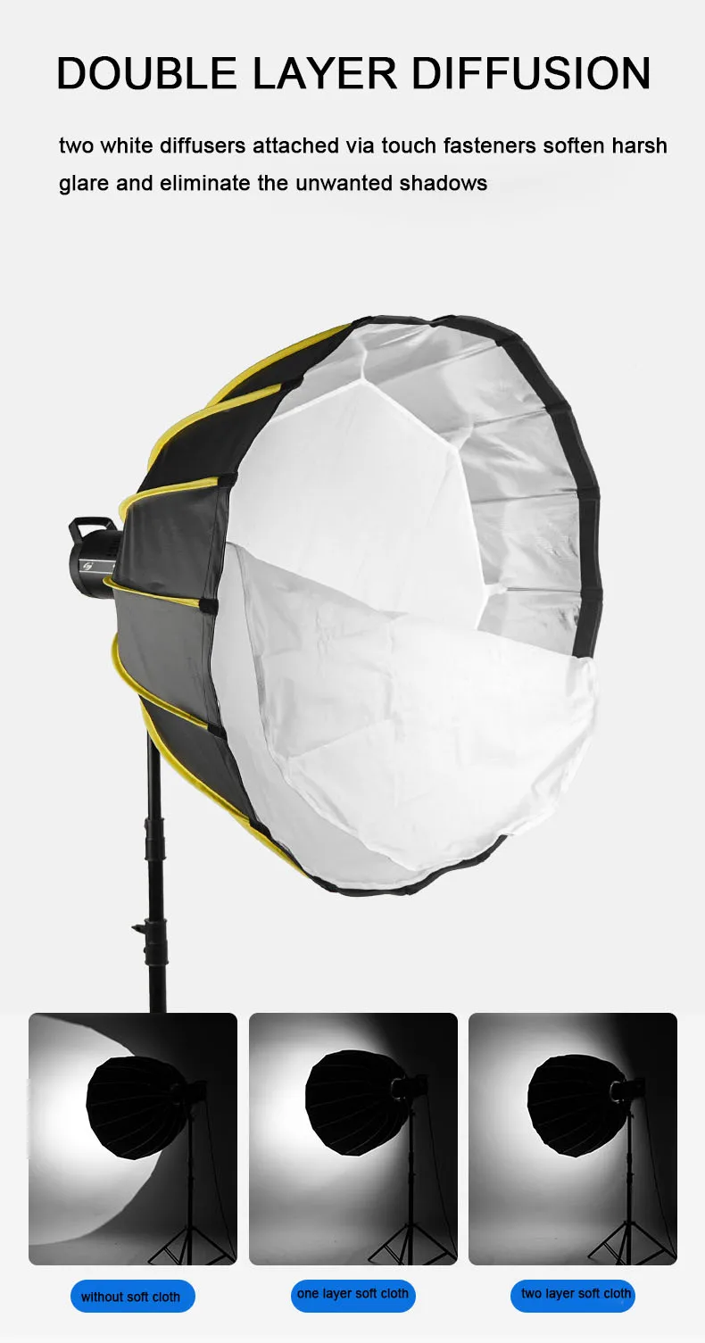 Parabolic Quick Release Softbox for Studio Lighting OEM