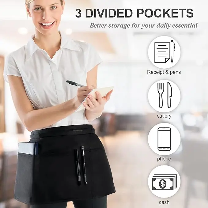 Professional Restaurant Waiter Waist Aprons - Durable & Stylish