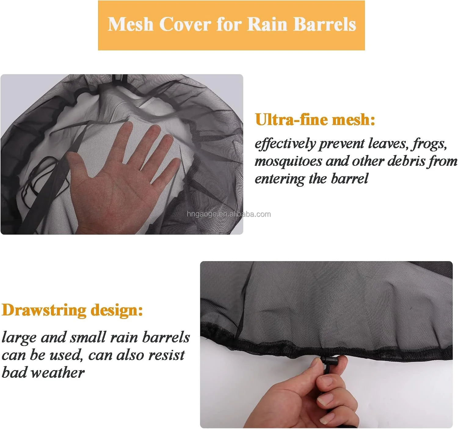 100cm Rainwater Bucket Netting Screen Cover for Garden Mesh Cover for ...