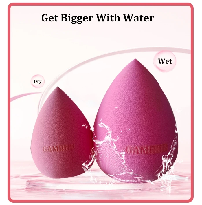 Customized Logo Latex Free Beauty Sponge Purple Pink Red Reusable ...