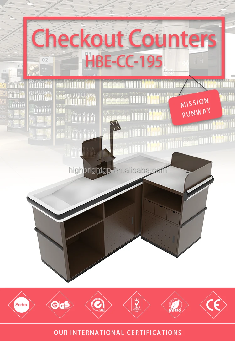 Modern Retail Checkout Counter - Classic Steel Design for Supermarkets ...