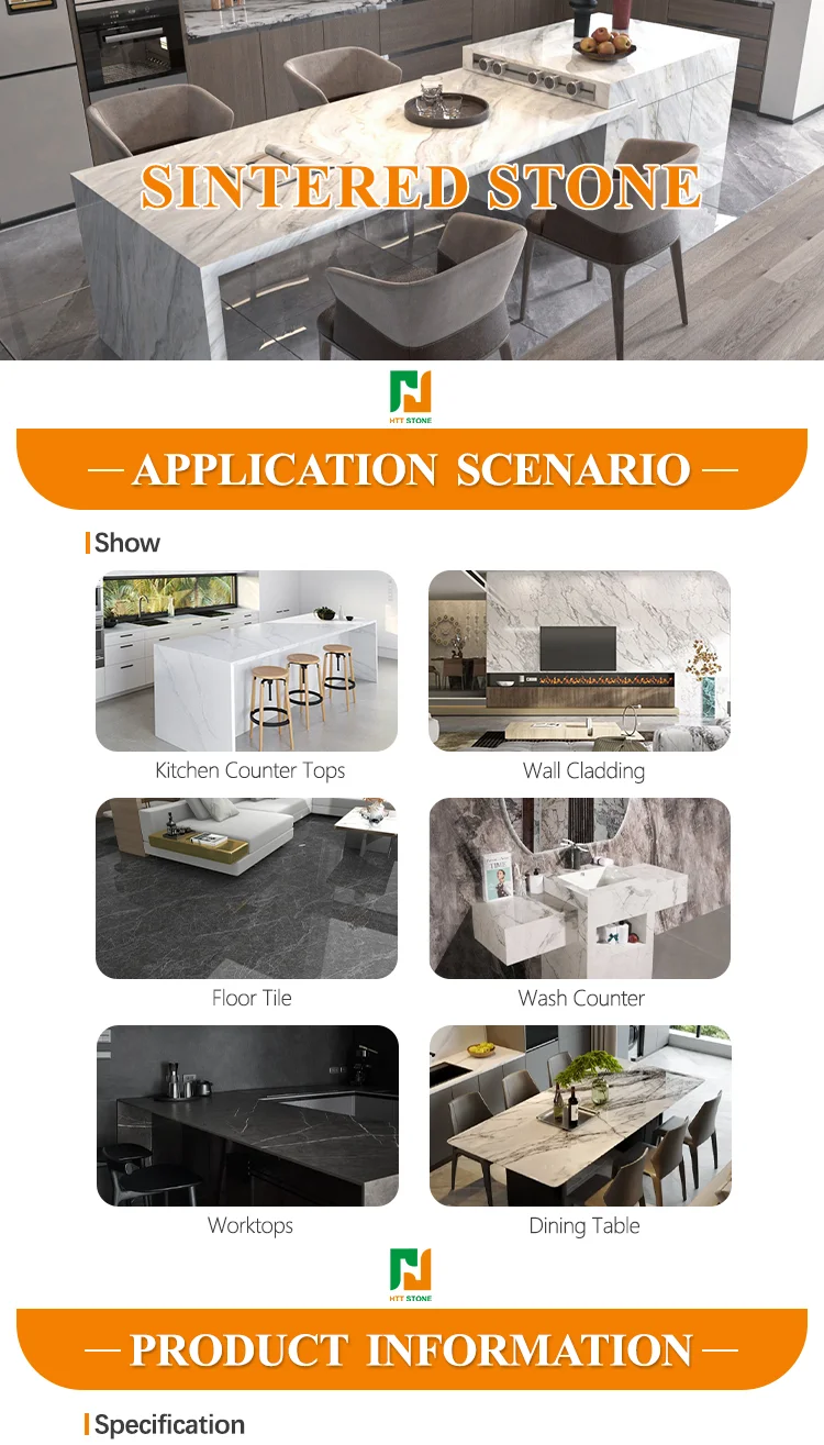 Large Format Sintered Stone Gold Porcelain Marble Glossy Slab Sintered ...