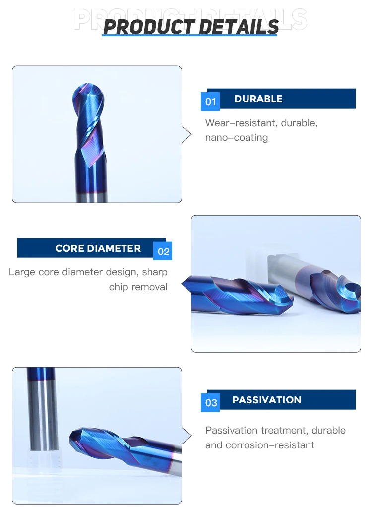 Industrial Quality CNC Metal Solid Carbide Milling Cutter Tool 2 Flutes ...