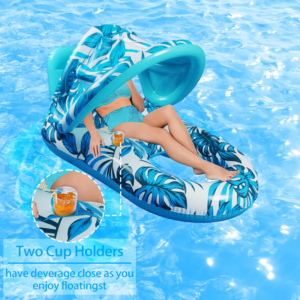 New Swimming Water Recliner Lounge Pvc Floating Row Adult Pool ...