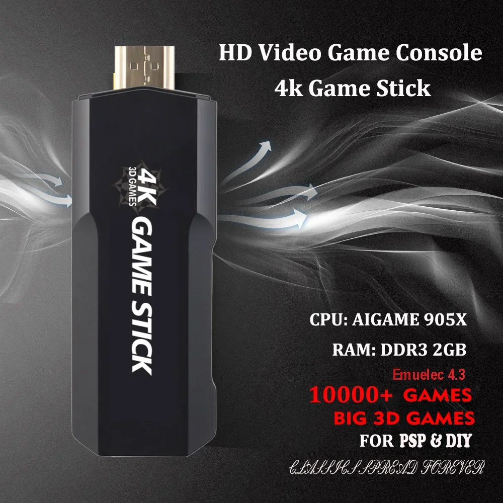 4k Hd Game Stick Wireless Controller Video Game Console Retro Tv ...
