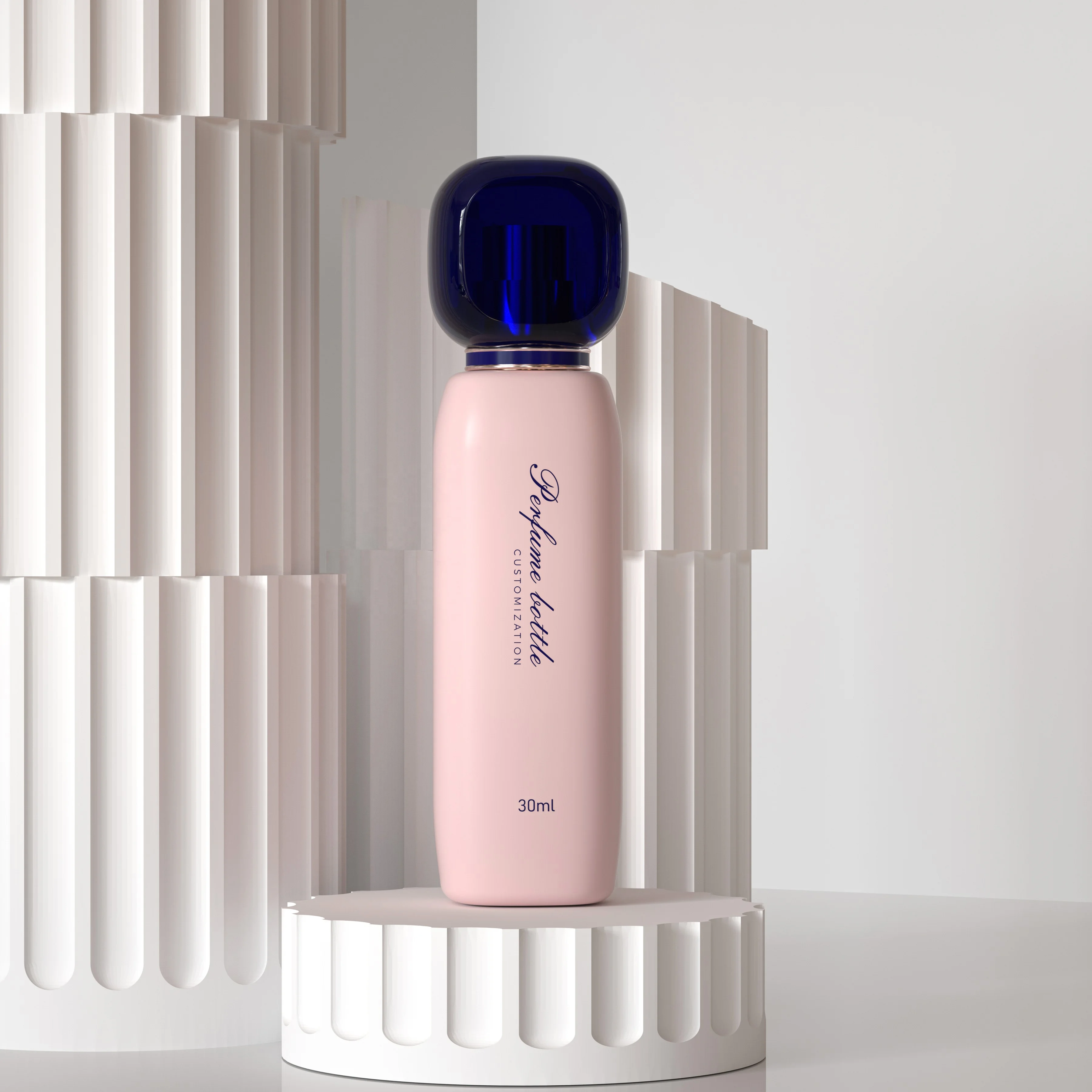 Pink Luxury Smooth Round Perfume Bottle 30ml Long Tall Thin Glass ...