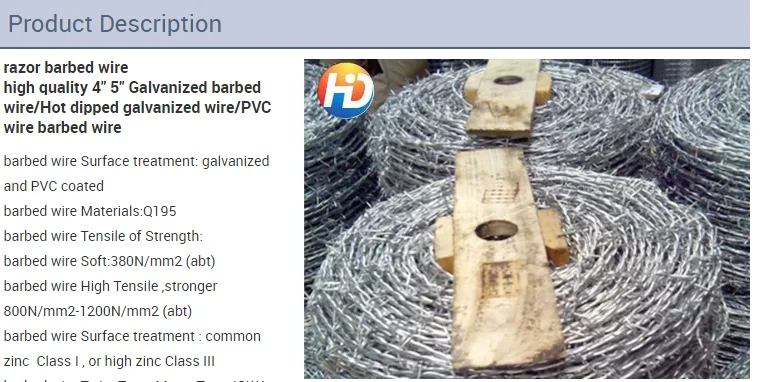 16x14 Gauge Barbed Wire/ Security Barb Wire 25kg Roll/ Galvanized ...