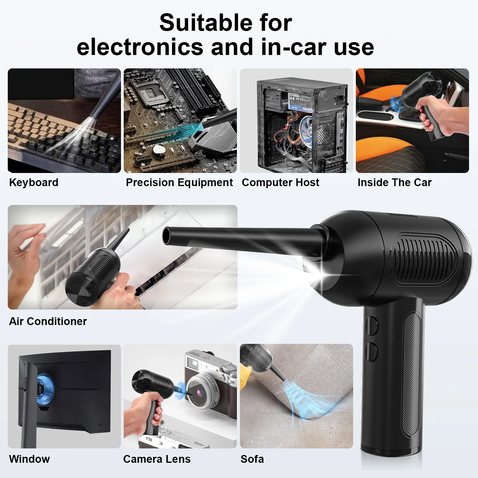 Rechargeable Portable Handheld Air Duster Blower Gun Car Computer ...