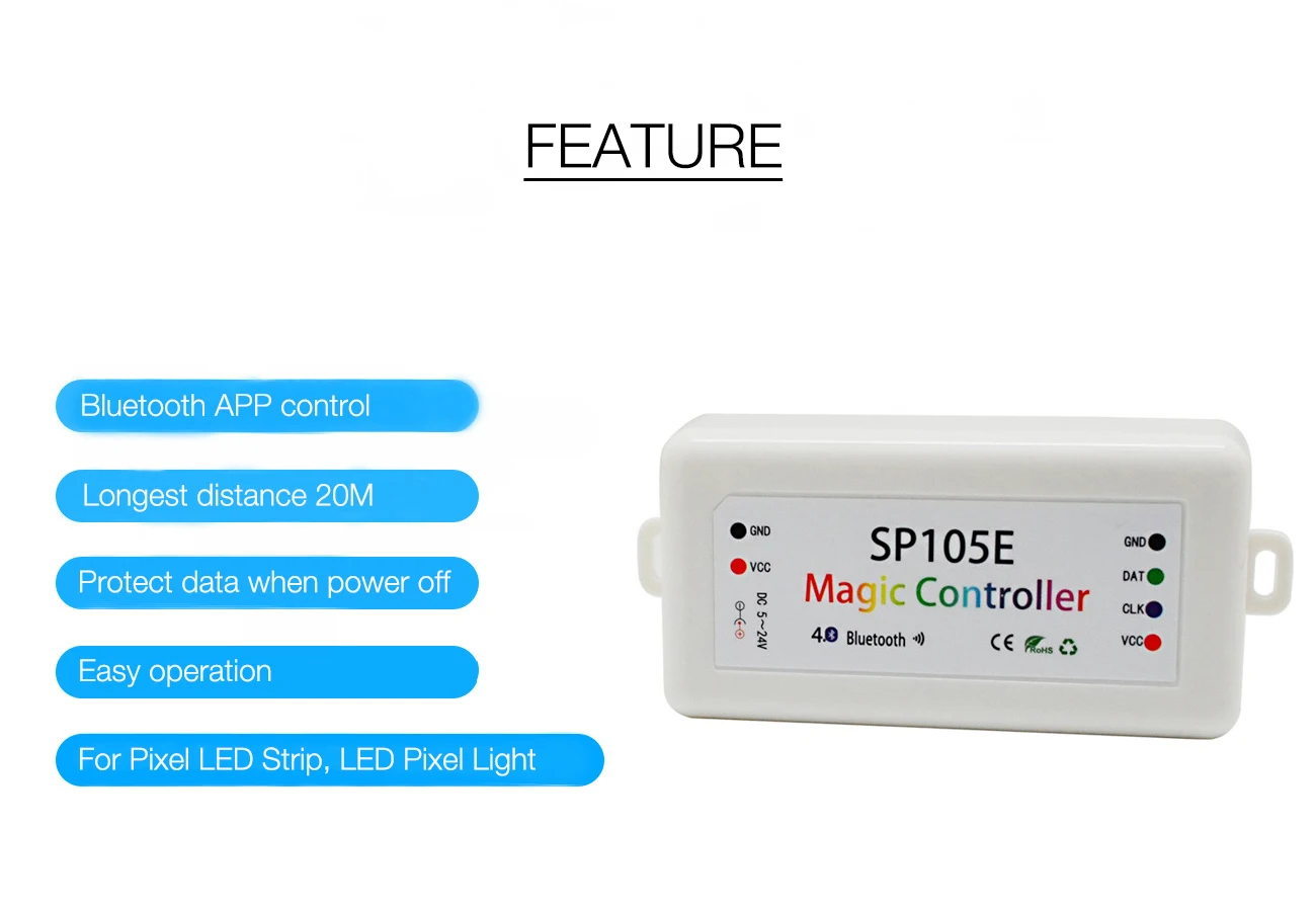 SP105E Blue Tooth Magic LED Light Controller for WS2801