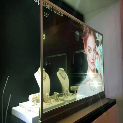 Digital Exhibition Hall Transparent Sliding Screen Track Screen Oled Tv ...
