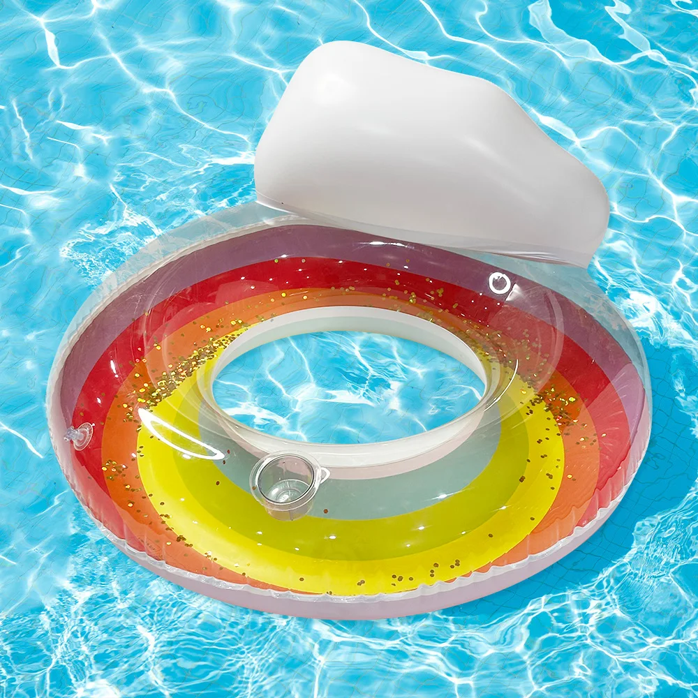 Inflatable Pool Floater Toy Pvc Swim Rainbow Pool Float Swimming ...