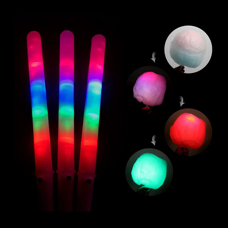 Colorful Glowing Cotton Candy Light Stick for Parties & Events OEM