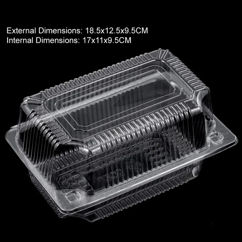 Custom Capacity Rectangle clear Plastic Disposable Food Container ...