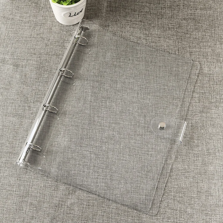 2023 New Transparent Pvc Silver Binder Notepad Notebook Student ...