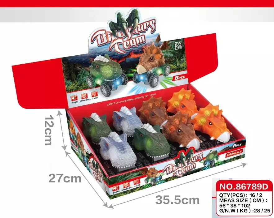New Led Light Sound Dinosaur Model Mini Toy Car Dinosaur Toys Gifts For ...