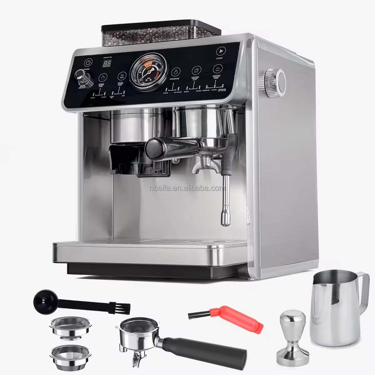 Aifa Semi-Auto Espresso Coffee Machine with Integrated Bean Grinder ...