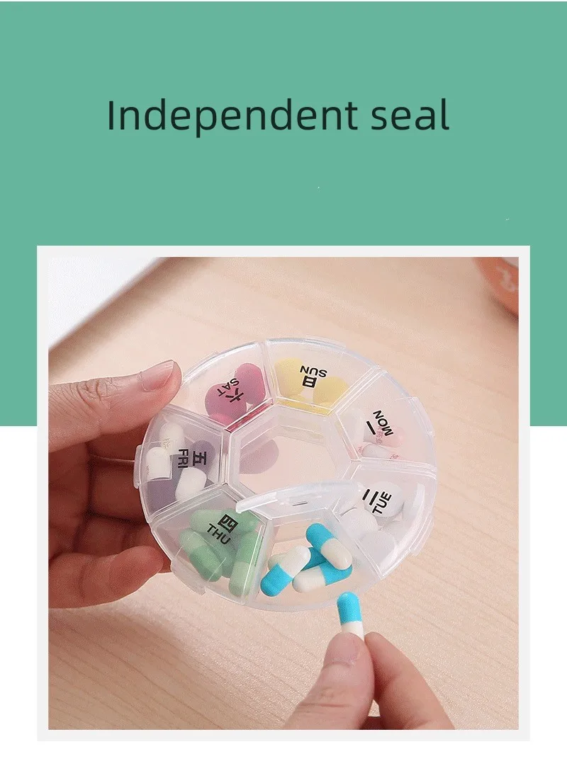 Transparent 7-Day Pill Organizer & Travel Pill Box Case - OEM