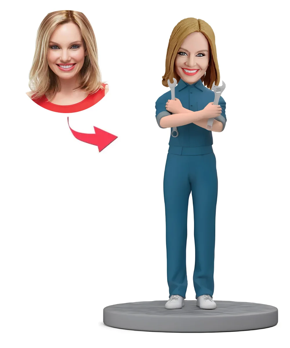 Custom Female Doctor Bobblehead - Handmade Figurine