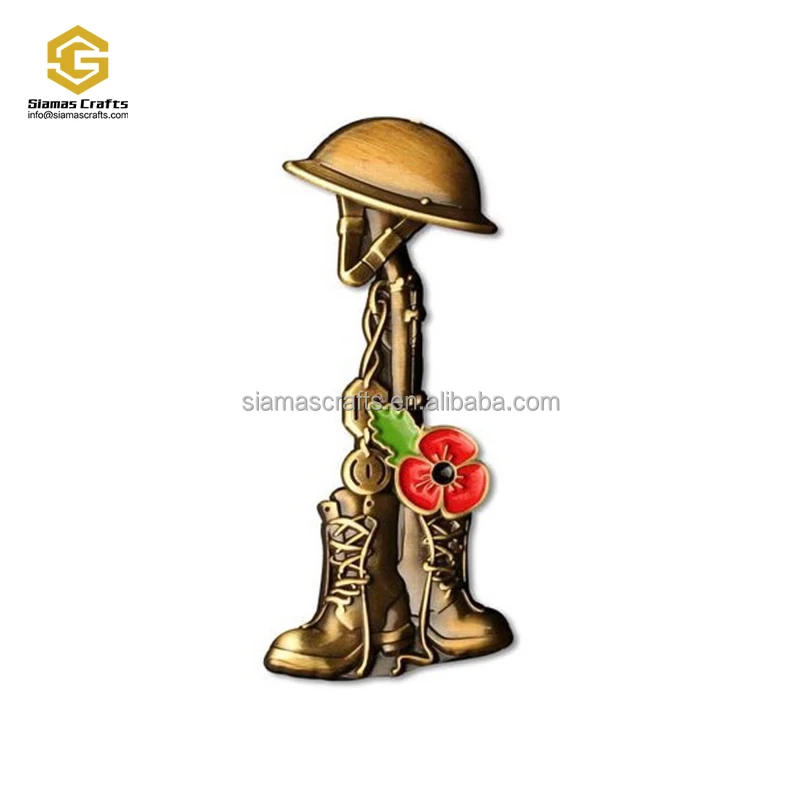 British Served Veterans Soldier Helmet Rifle Boot Enamel Remembrance ...