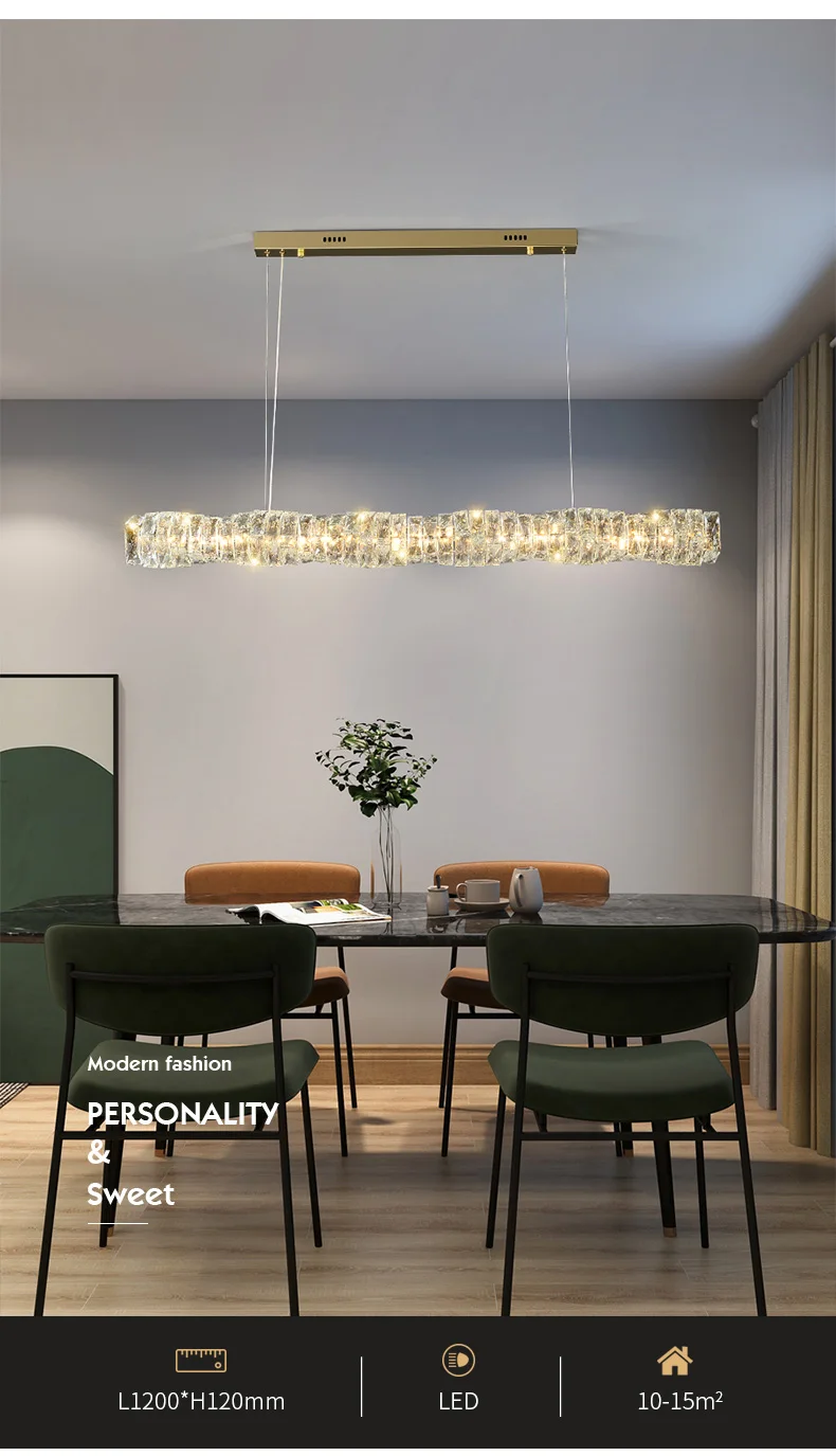 Luxury K9 Crystals Chandeliers Modern Led Liner Crystal Dinning Room ...