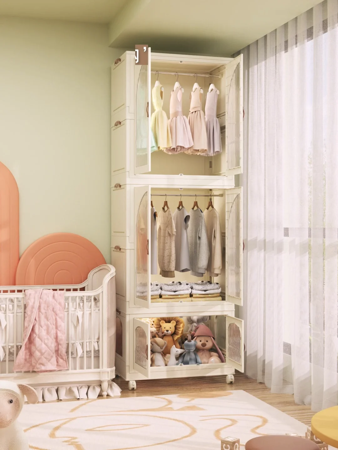 2023 Storage Cabinet Plastic Wardrobe Folding Open Wardrobe Foldable ...