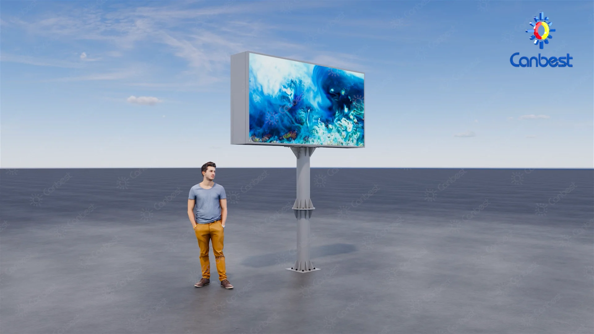 Outdoor All In One Package 3840*1920mm 169inch P5 Led Pole Advertising ...