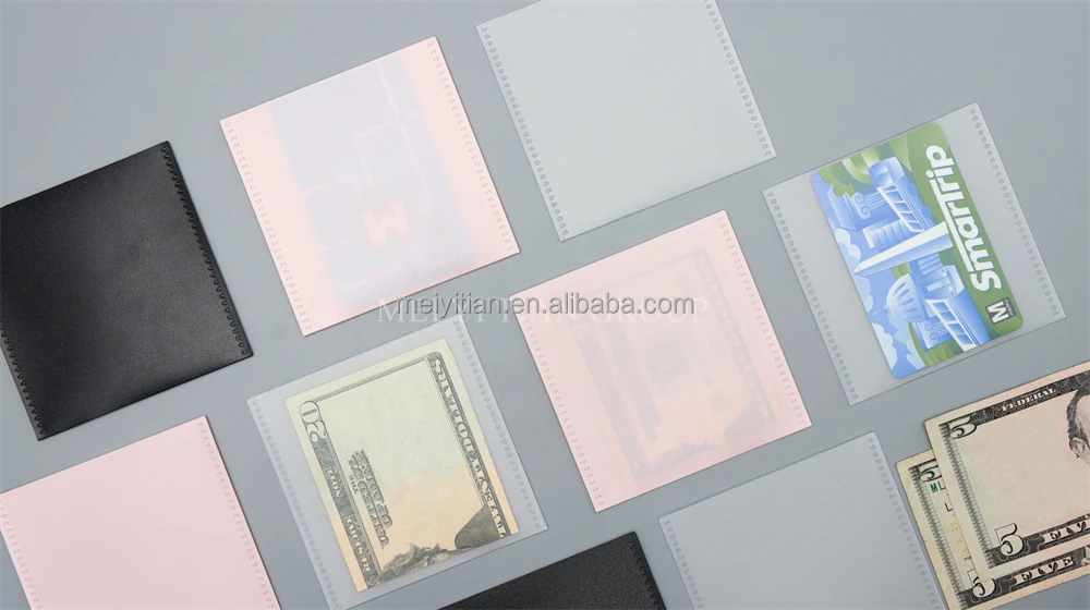 3.5x3.5 Inch Pink PP Cash Envelope - Zipless Money Storage