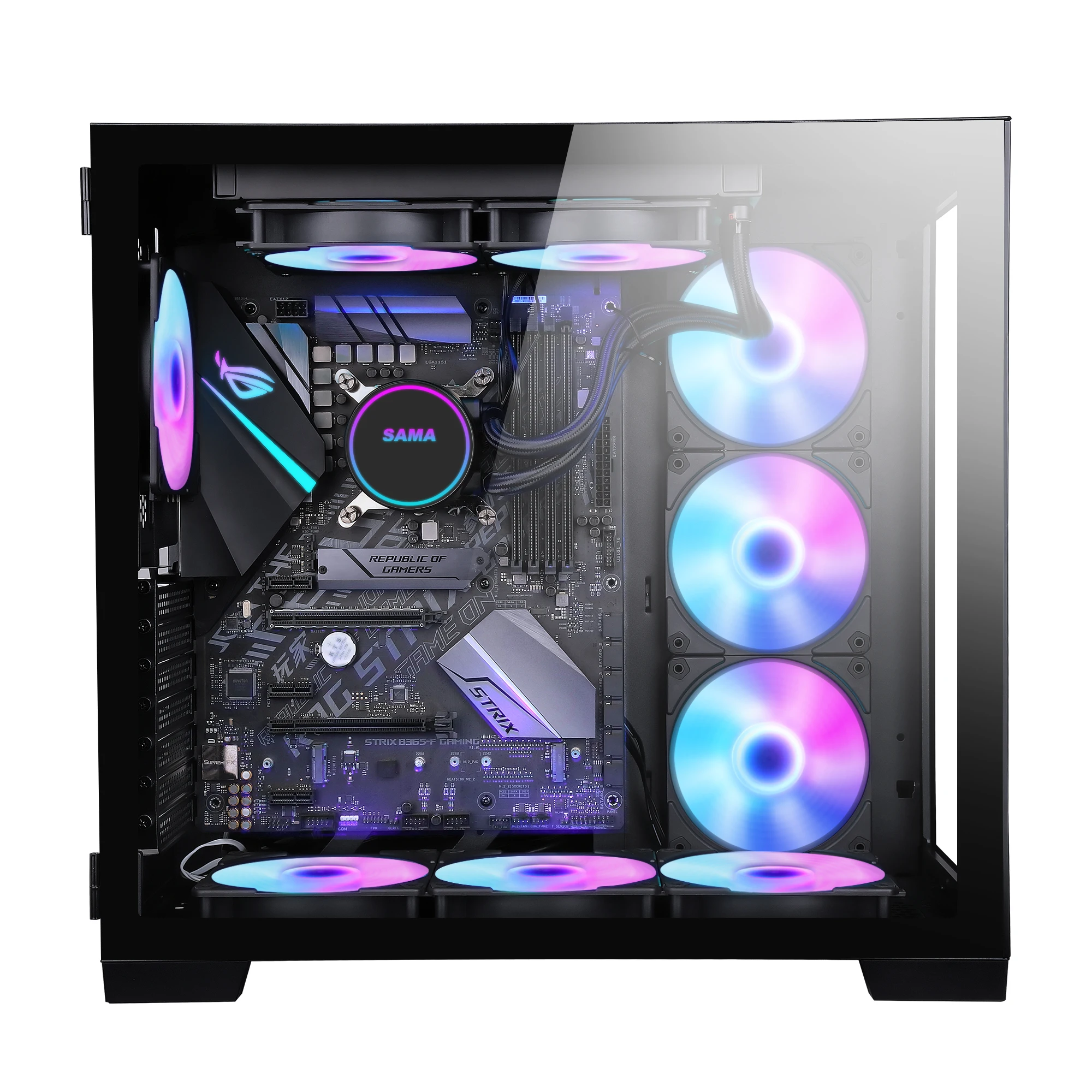 SAMA ATX Pc Case - Gaming Computer Cases with Tempered Glass