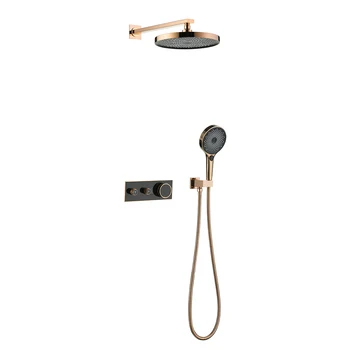 Rose Gold Concealed In Wall Mounted Digital Display Thermostatic Abs ...