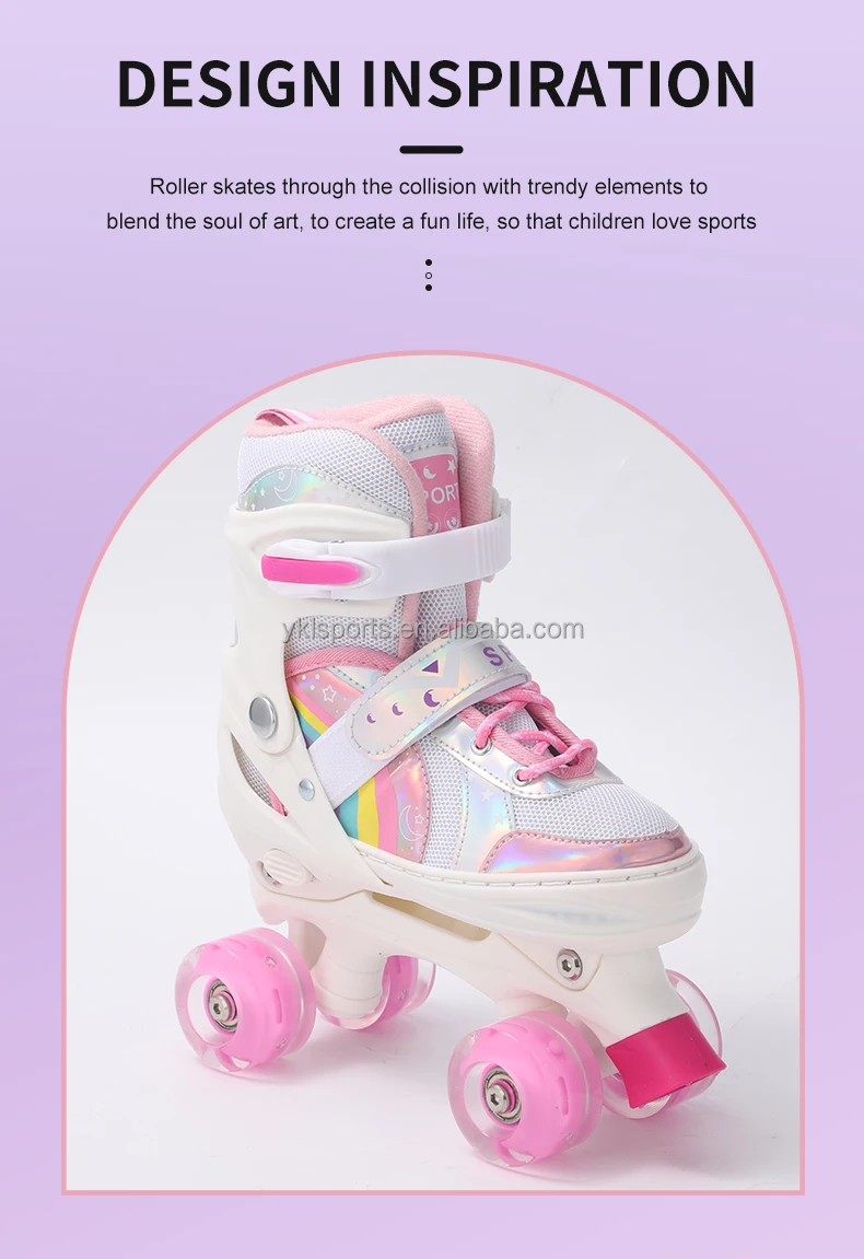 Quad Roller Skate 4 Wheel Quad Roller Skates For Girls Flashing Roller ...